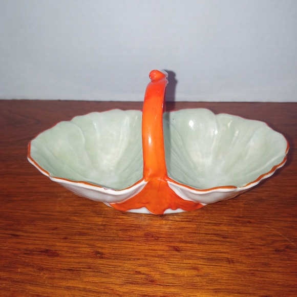 Accents | Vintage Czech Palt Porcelain Divided Dish Celadon Green Leaf ...